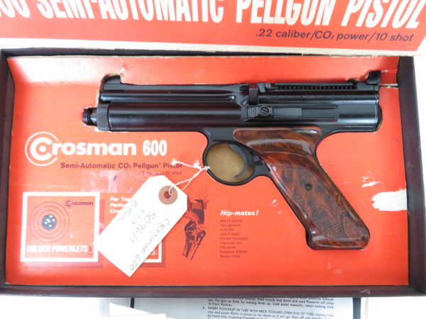 Crosman Model 600 CO2 Semi-Auto Pellet Pistol in Box SKU 9450 - Baker ...